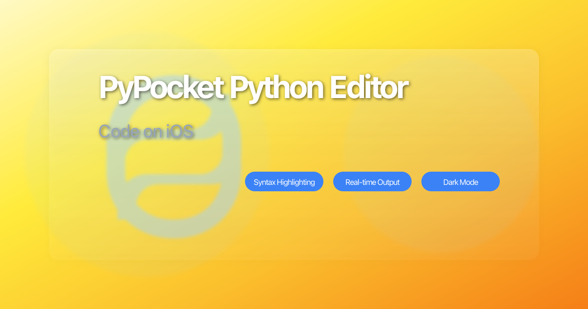 PyPocket Python Editor - Code on iOS